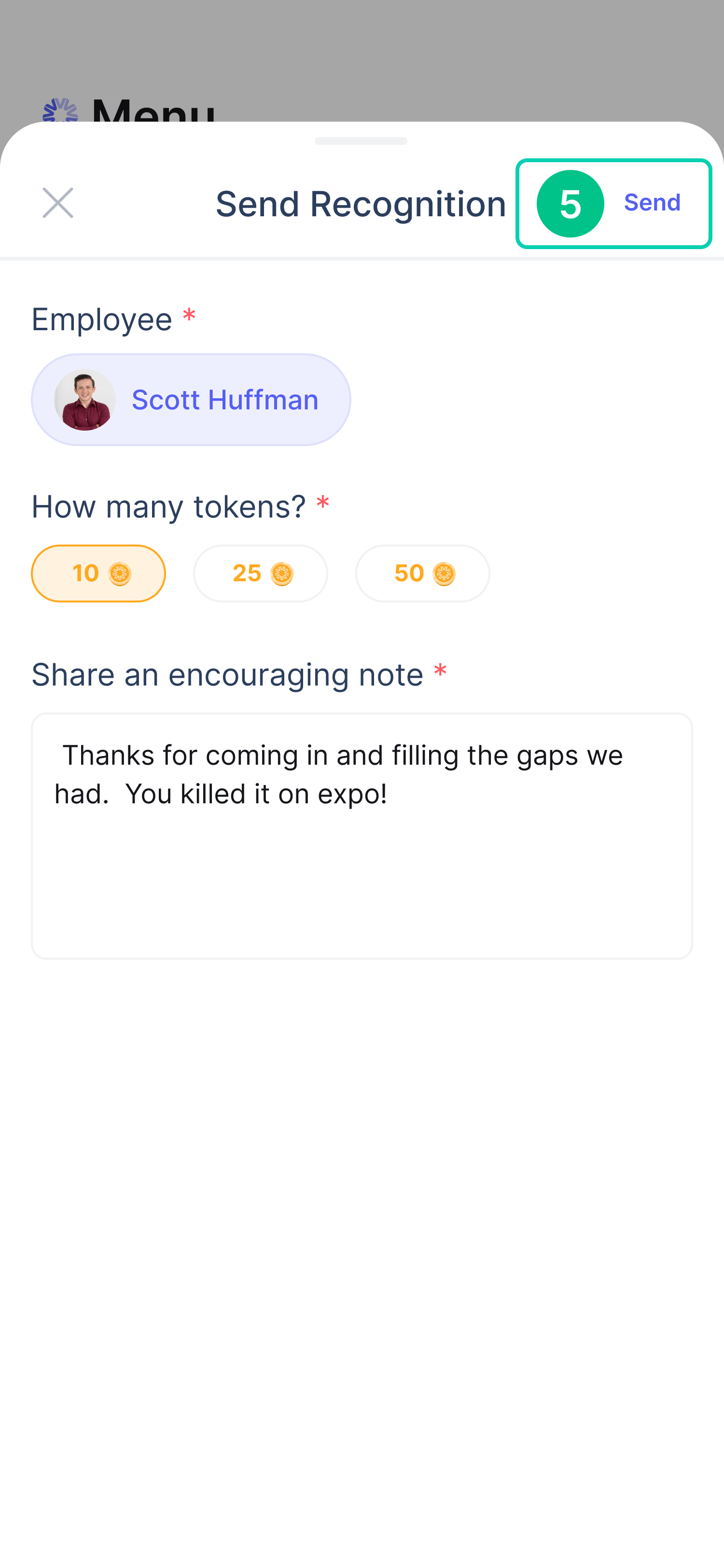 Send a Recognition – VSBL