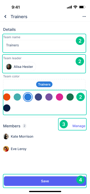 Create & Edit Teams – VSBL