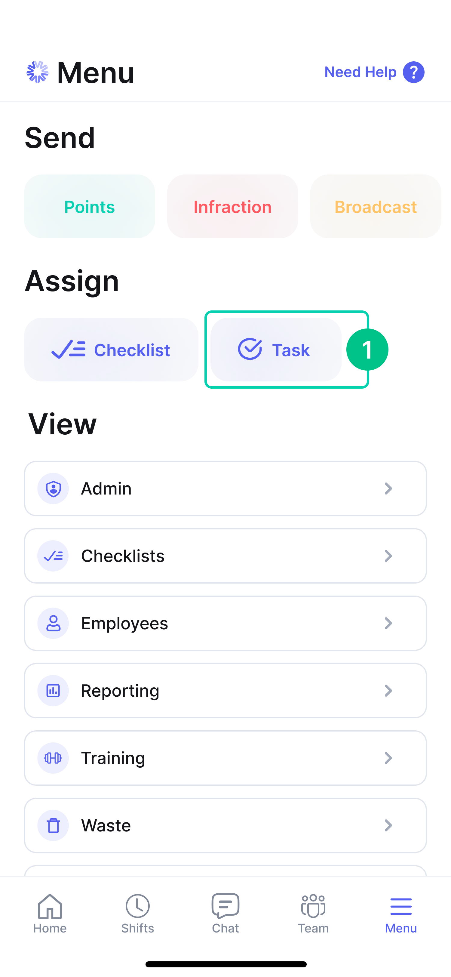 Assign a Task to a Team – VSBL