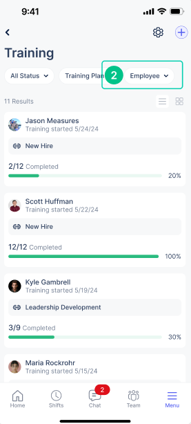 View a User's Training – VSBL