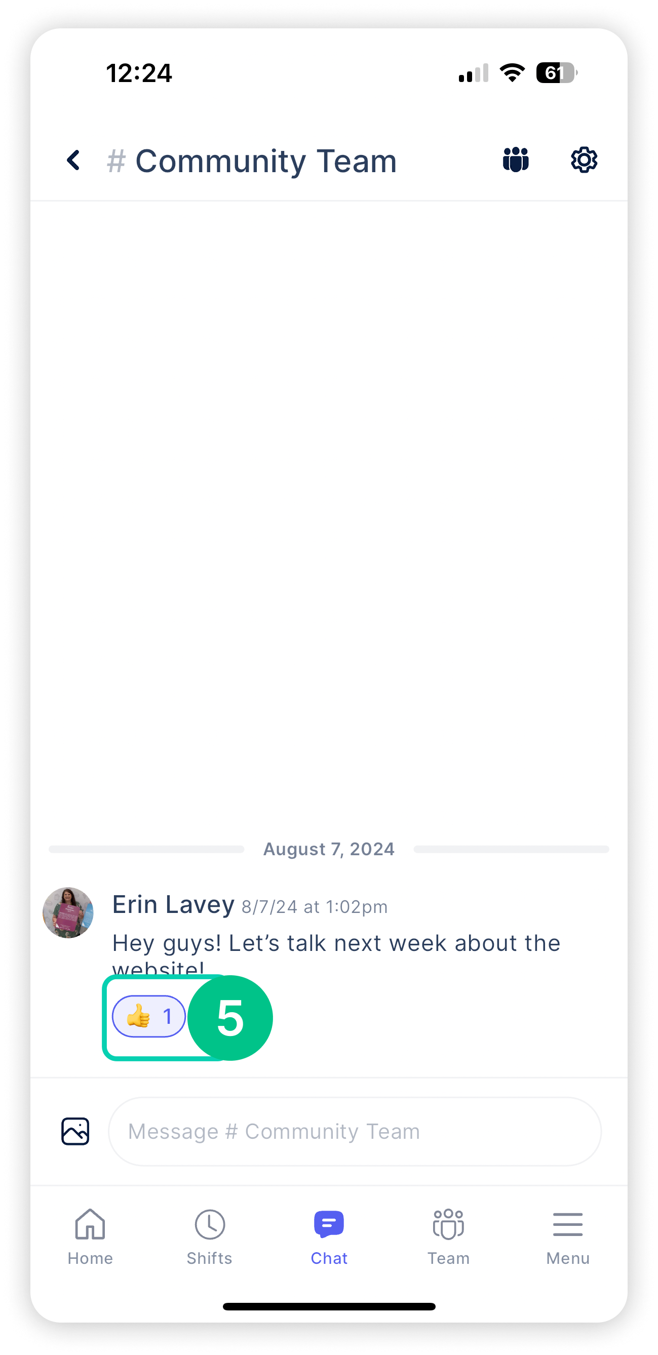 React to a Chat Message or DM – VSBL