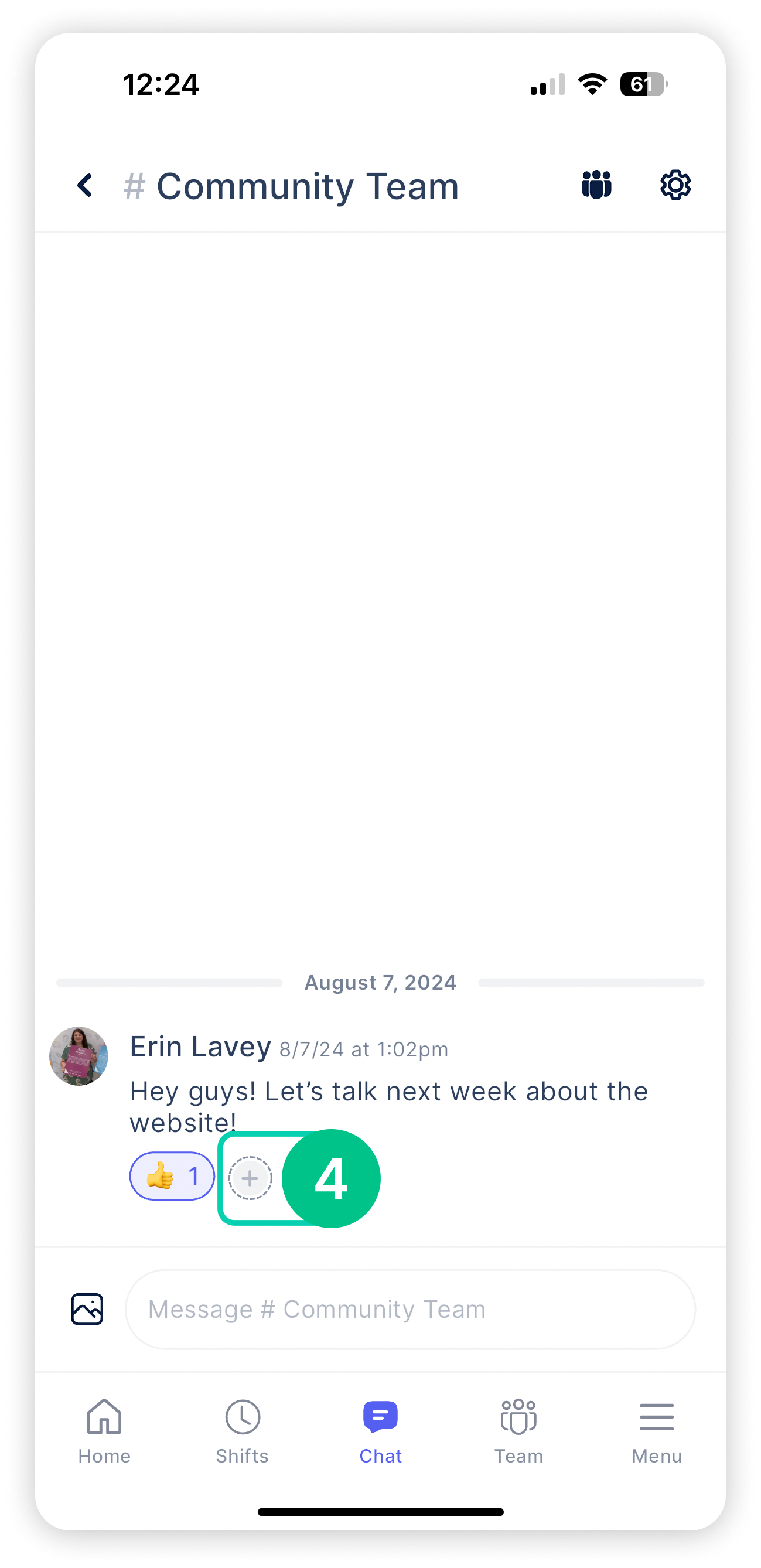 React to a Chat Message or DM – VSBL