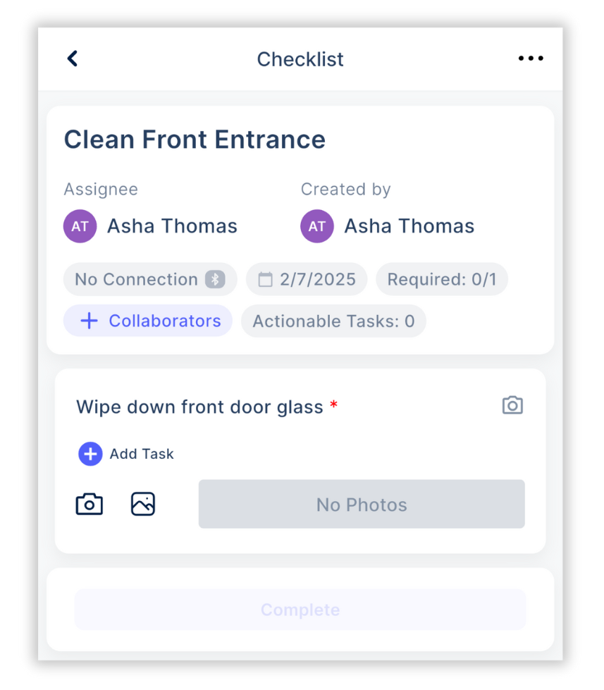 Create a Checklist (Mobile App) – VSBL