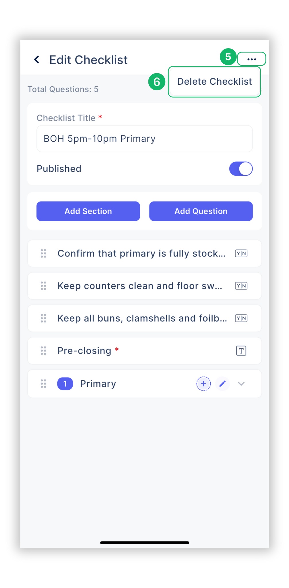 Delete a Checklist – VSBL
