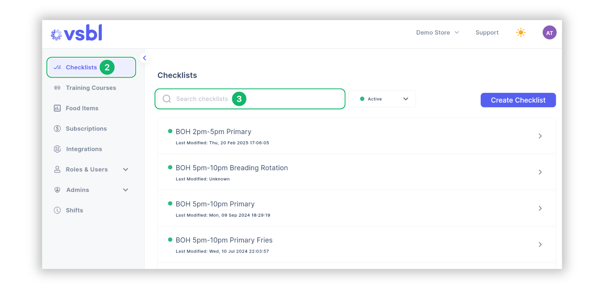 Edit a Checklist – VSBL