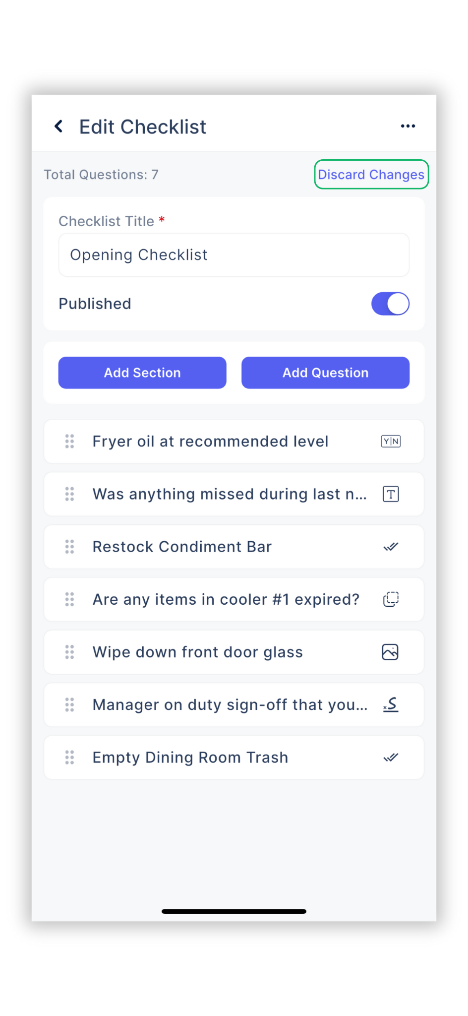 Edit a Checklist – VSBL