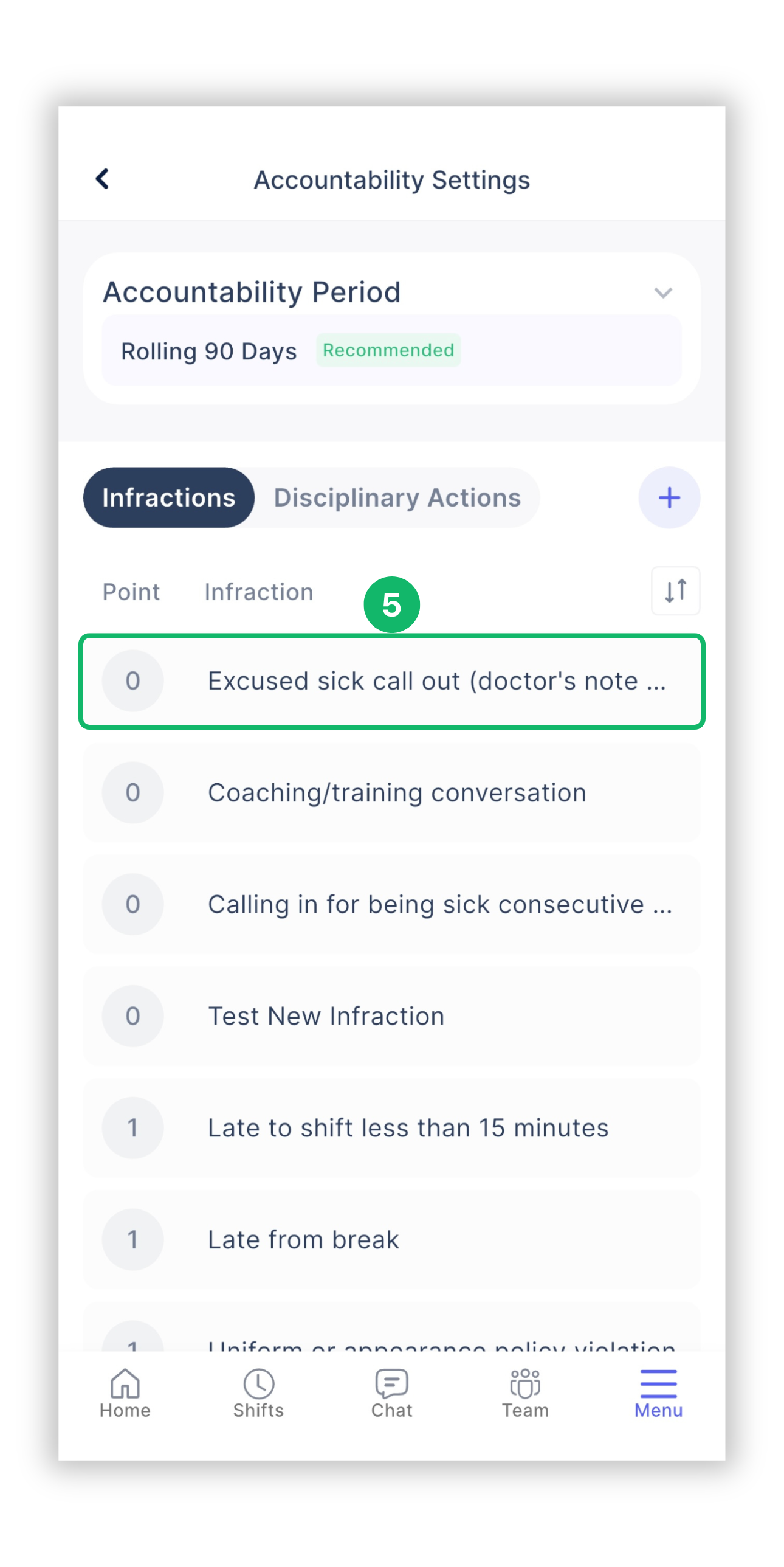 Accountability Settings: Add & Edit Infraction Types – VSBL