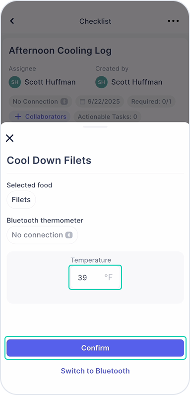 Using Cooling Logs in Checklists – KitchenIQ™